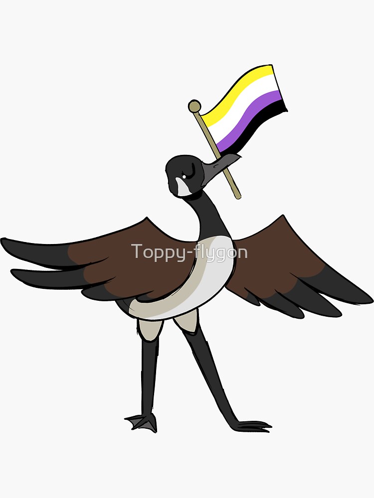 "Non Binary Pride Canadian Goose" Sticker by Toppy-flygon | Redbubble