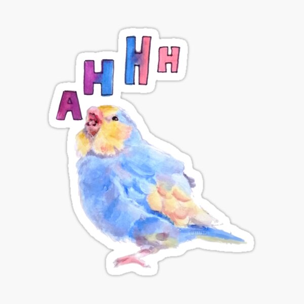 "Birb scream (ahhh) " Sticker for Sale by Colleenartx | Redbubble