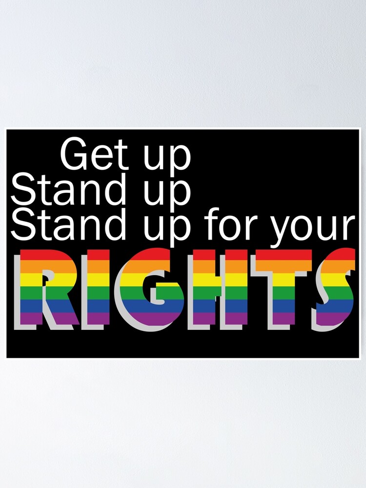 "Stand up for your Rights pride flag white" Poster for Sale by ...