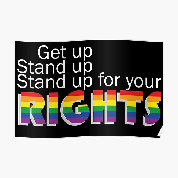 "Stand up for your Rights pride flag white" Poster for Sale by ...