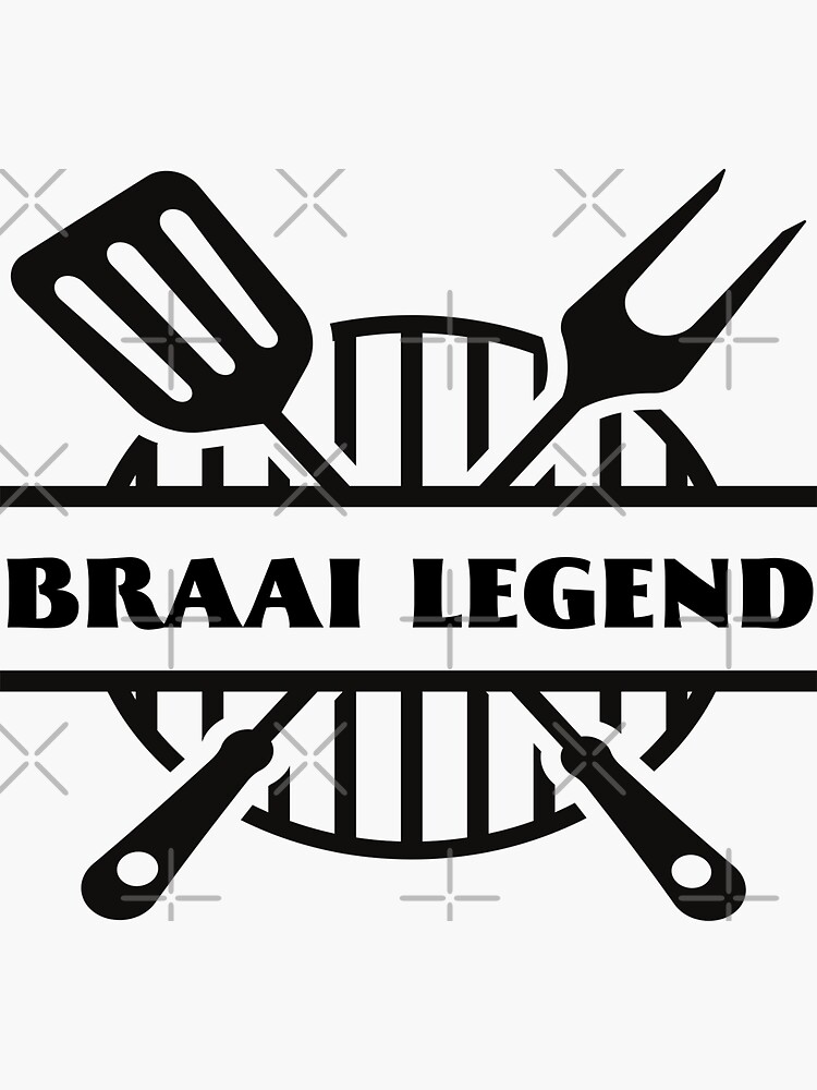 "Braai Legend" Sticker for Sale by ProfusionPro | Redbubble