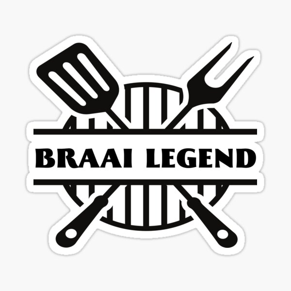 "Braai Legend" Sticker for Sale by ProfusionPro | Redbubble