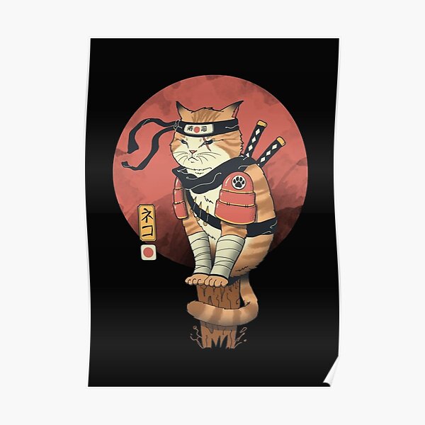 "Ninja warrior cat" Poster by Annelley | Redbubble