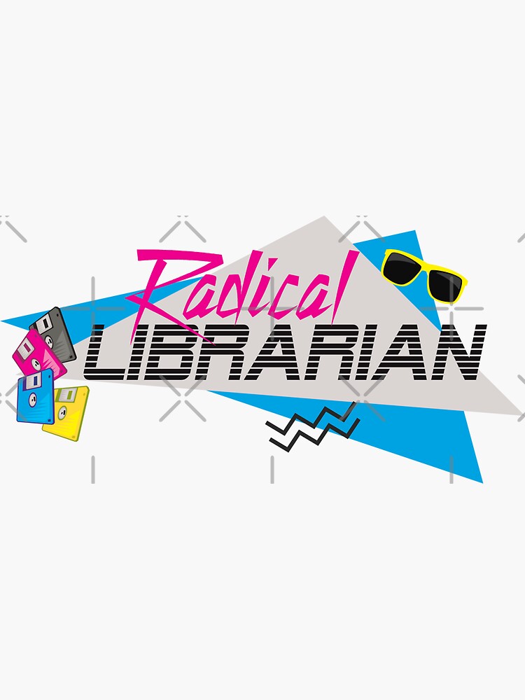 "Retro Radical Librarian '80s Memphis Design " Sticker for Sale by Lit ...