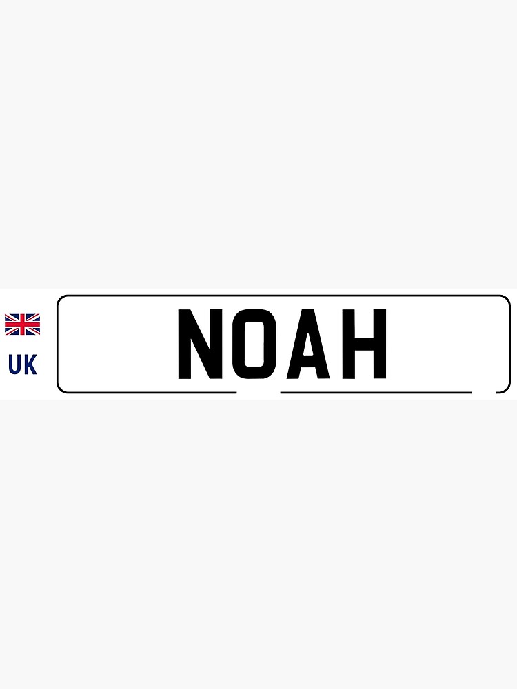 "UK License Plate Noah" Poster for Sale by custom-plates | Redbubble