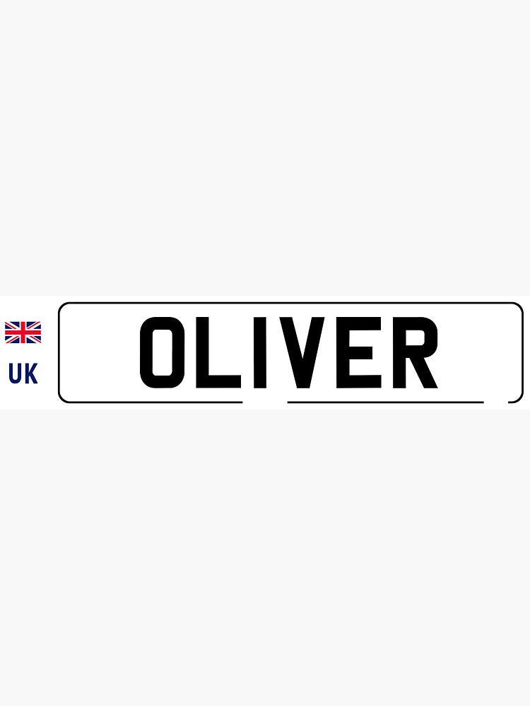 "UK License Plate Oliver" Sticker by custom-plates | Redbubble