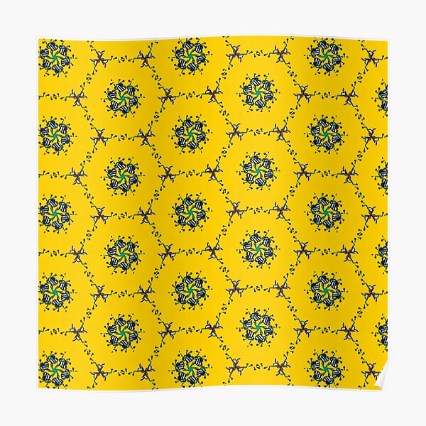 "Hexagon garden of flowers." Poster for Sale by DaliaSabryTee | Redbubble