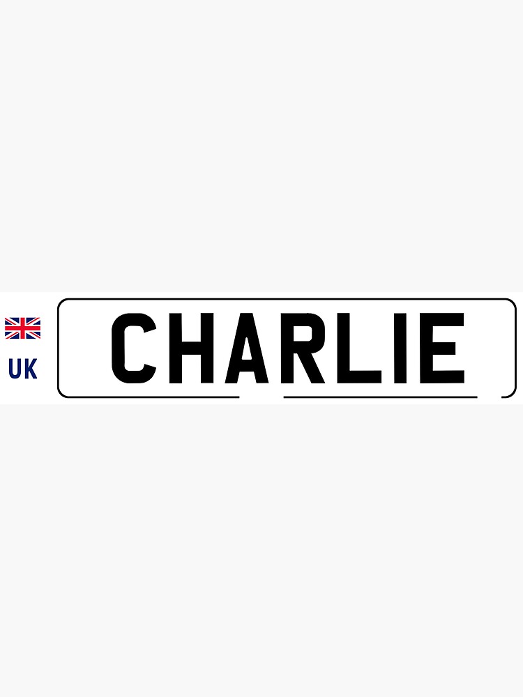 "UK License Plate Charlie" Sticker for Sale by custom-plates | Redbubble