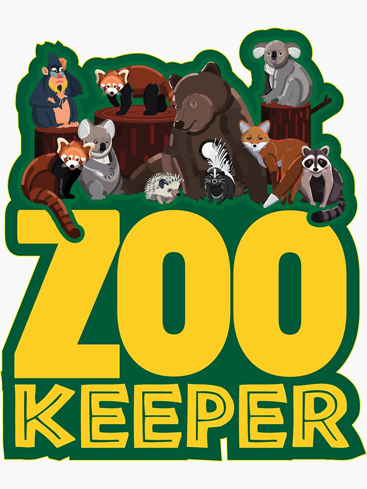"Zookeeper Wild woods jungle Tropical Forest Animals Theme" Sticker for ...