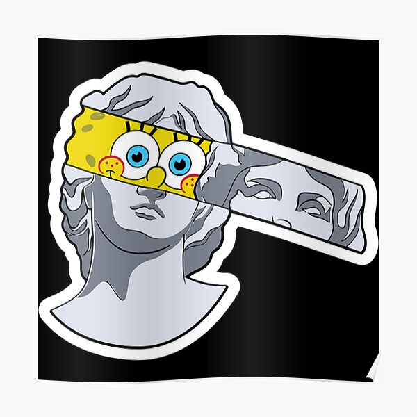 "SpongeBob Greek Statue" Poster for Sale by kylebarr19 | Redbubble