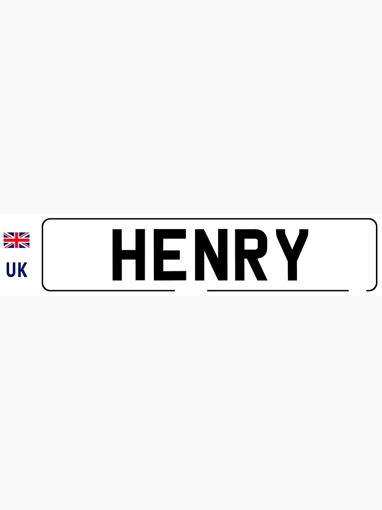 "UK License Plate Henry" Sticker for Sale by custom-plates | Redbubble
