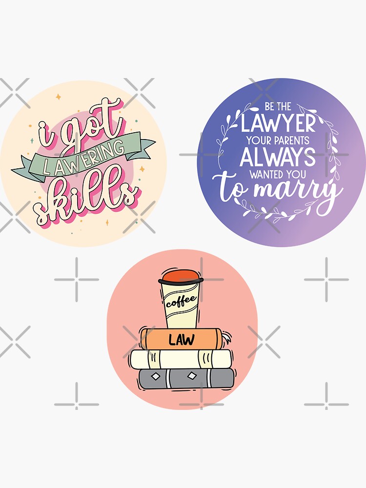 "Sticker Pack for The Future Lawyers | law School Stickers" Sticker for ...