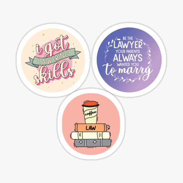 "Sticker Pack for The Future Lawyers | law School Stickers" Sticker for ...