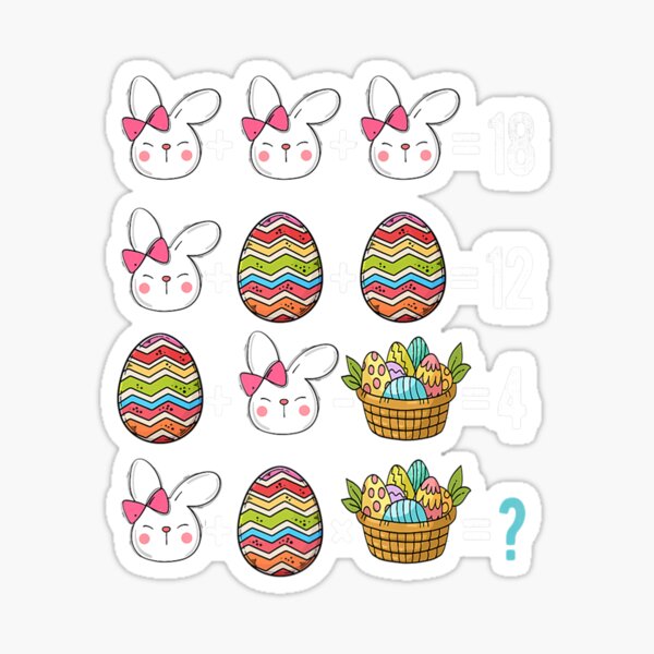 "EASTER ORDER OF OPERATIONS QUIZ MATH TEACHER EASTER EGG HUNT" Sticker ...