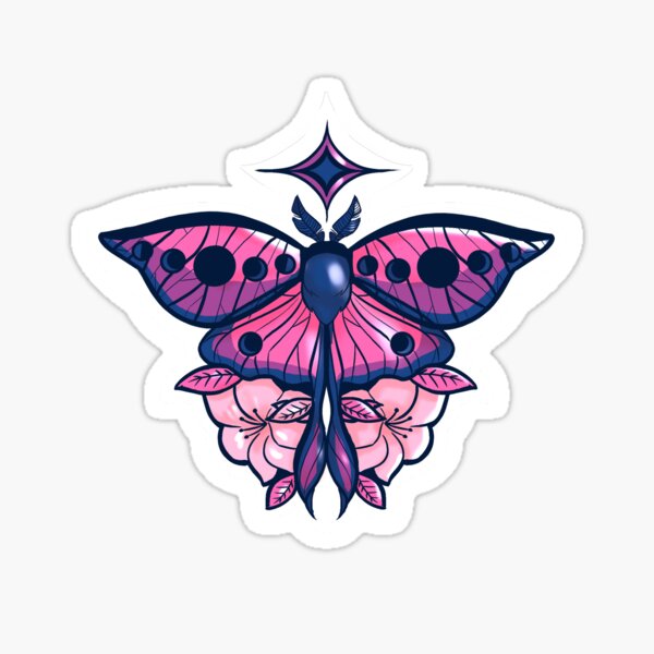 "Subtle Bi-sexual flag lunar moth" Sticker for Sale by ShyDoodles ...