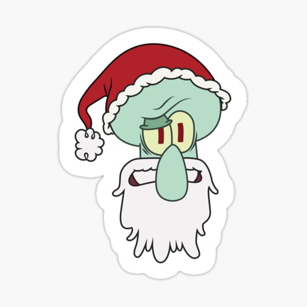 "Squidward Santa Claus" Sticker for Sale by kylebarr19 | Redbubble