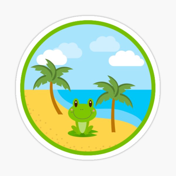 "Frog at the Beach " Sticker for Sale by Sadhvika | Redbubble