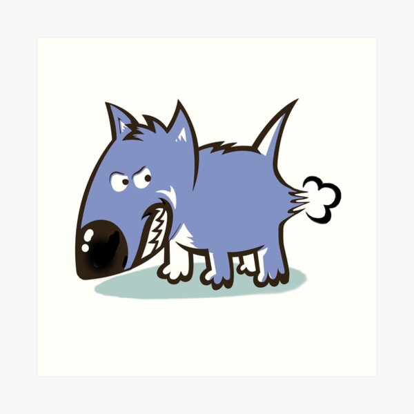 "Angry cartoon dog releasing gas. Mad, irritated, nutty, and wacky ...