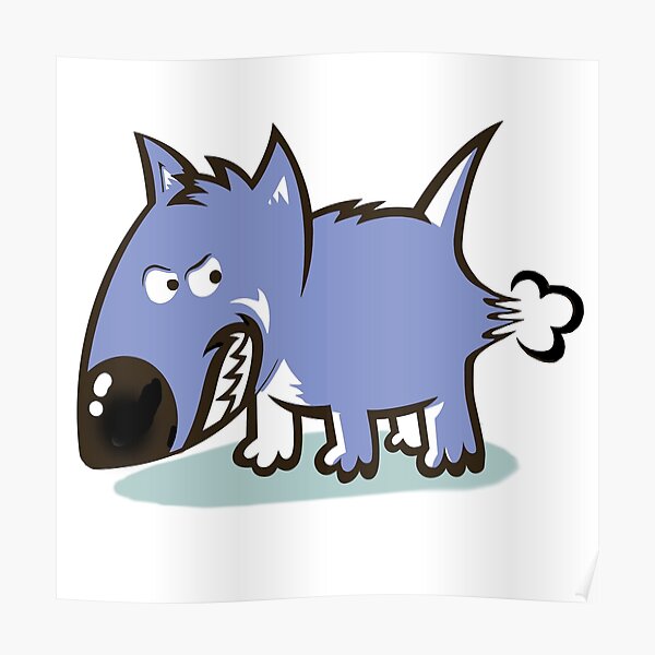 "Angry cartoon dog releasing gas. Mad, irritated, nutty, and wacky ...
