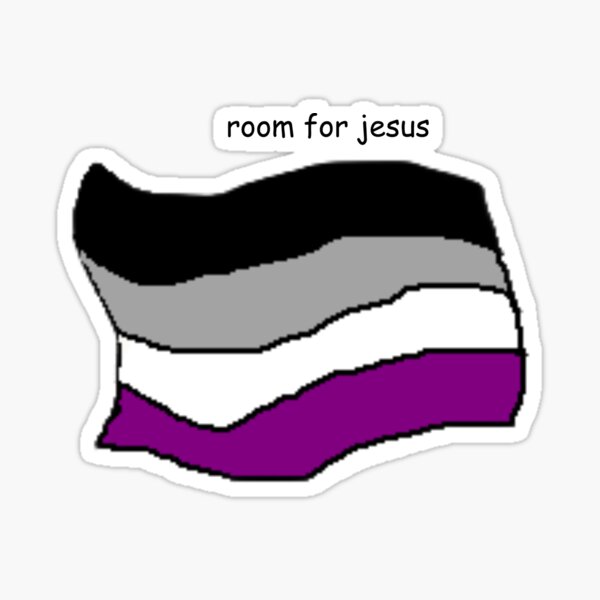 "room for jesus (mspaint ace flag)" Sticker for Sale by CursedShirtCo ...