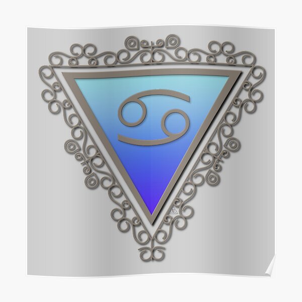Cancer Water Sign Filigree Astrology Zodiac Symbol Poster For Sale By