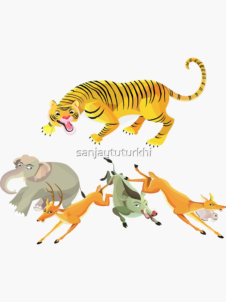 "scared animal" Sticker for Sale by sanjaytuturkhi | Redbubble