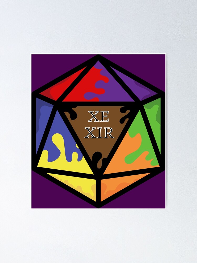 "Rainbow Pronoun Pride D20 Xe/Xir" Poster for Sale by BiOurPride ...