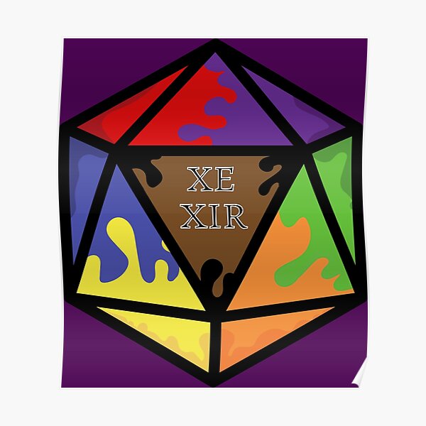 "Rainbow Pronoun Pride D20 Xe/Xir" Poster for Sale by BiOurPride ...