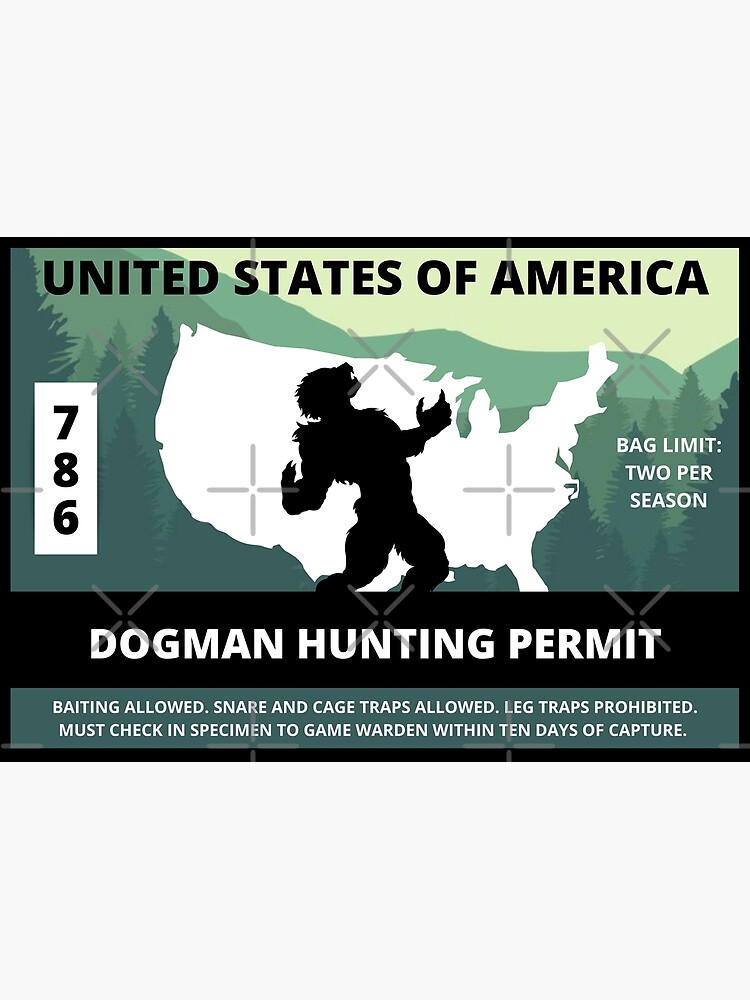 "USA Dogman Hunting Permit Sticker" Poster for Sale by BoredBuffoon ...