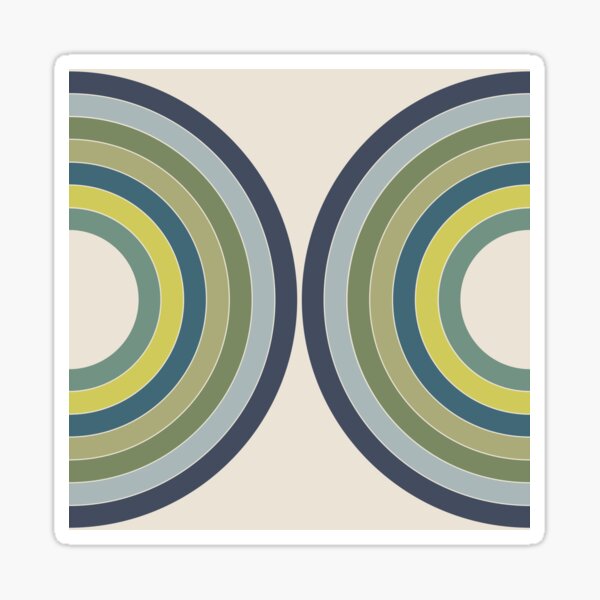 "Double semicircles in retro style" Sticker for Sale by BattaAnastasia ...