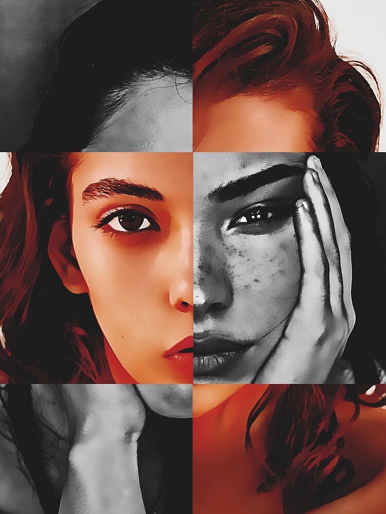 "Two face. Red and black" Poster for Sale by BeobJoon | Redbubble