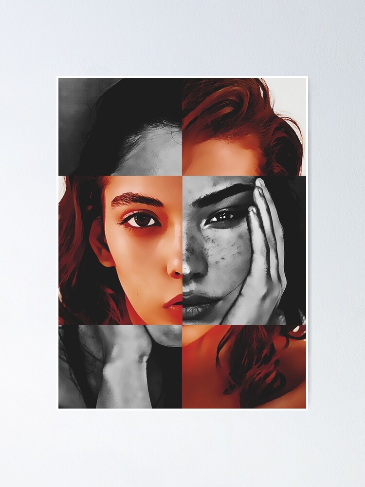 "Two face. Red and black" Poster for Sale by BeobJoon | Redbubble