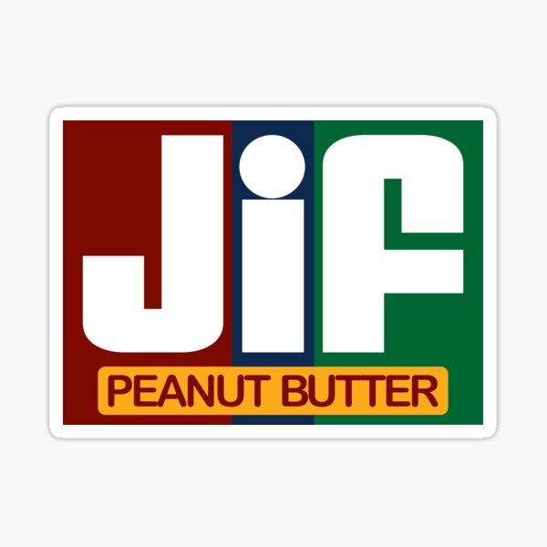 "Jif Peanut Butter" Sticker for Sale by ThomasKadmon | Redbubble