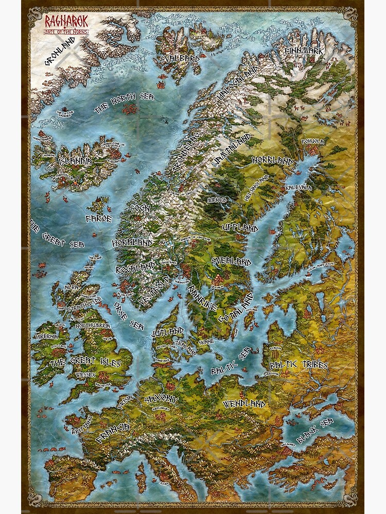 "Map of Midgard" Poster for Sale by fateofthenorns | Redbubble