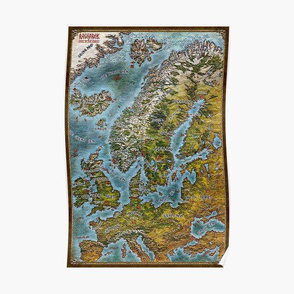 "Map of Midgard" Poster for Sale by fateofthenorns | Redbubble