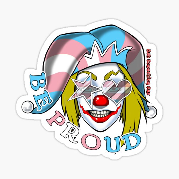 "Ash Something Art Official - Pride Clown 2022 - Trans Pride" Sticker ...