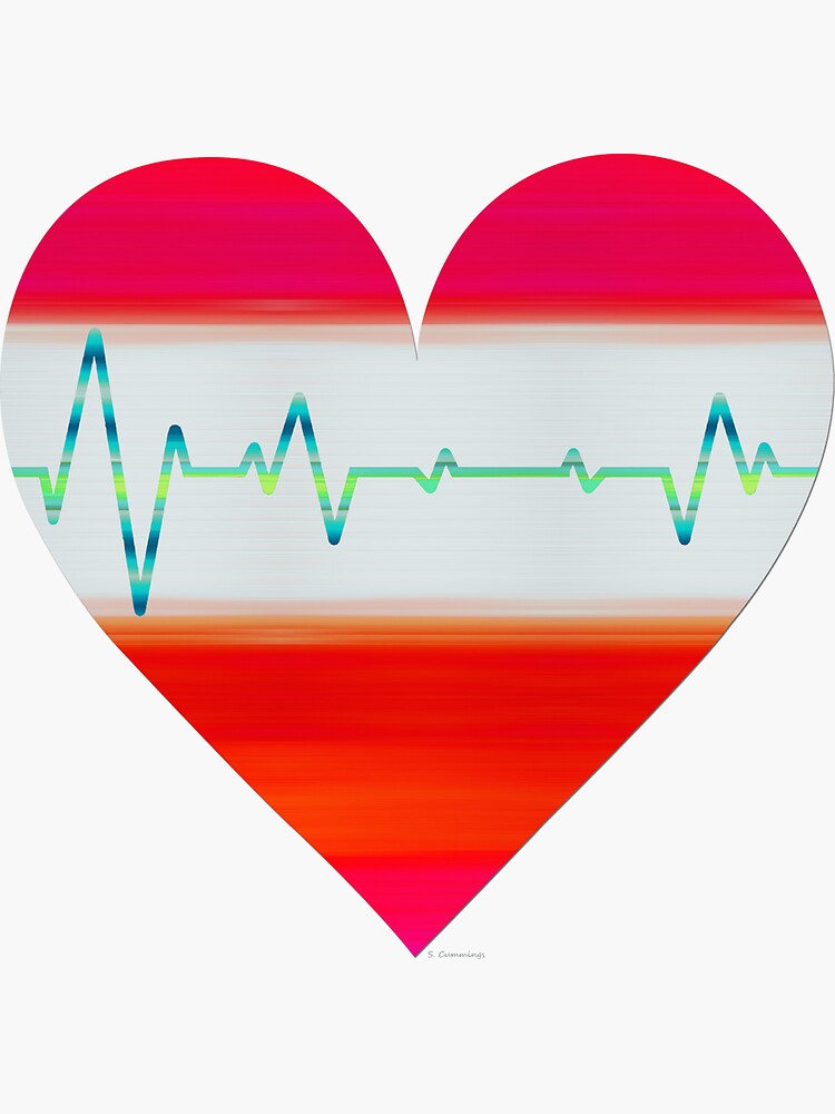 "Bright Heartbeat - Colorful Heart Art" Sticker for Sale by ...