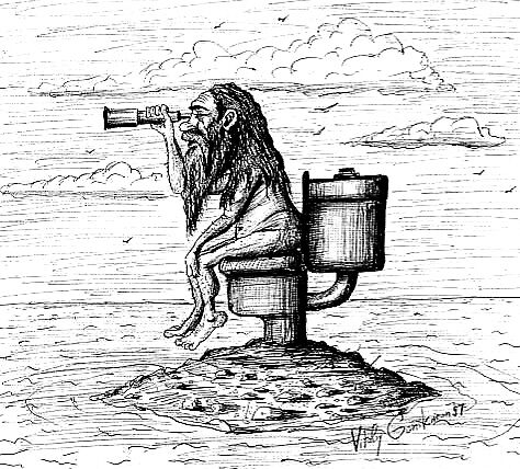 "Hope. Funny black and white pen ink drawing" by Vitaliy Gonikman ...