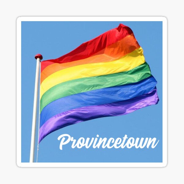 "Gay Pride Flag in Blue Sky - Provincetown " Sticker for Sale by ...