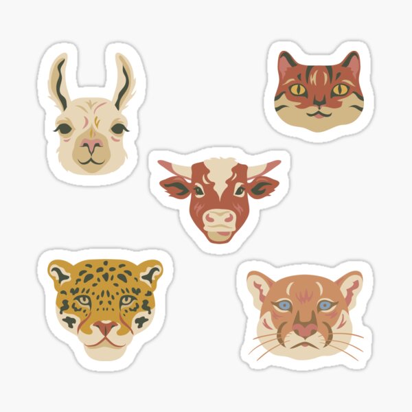 "animal faces 1 sticker pack" Sticker for Sale by stickers-packs ...