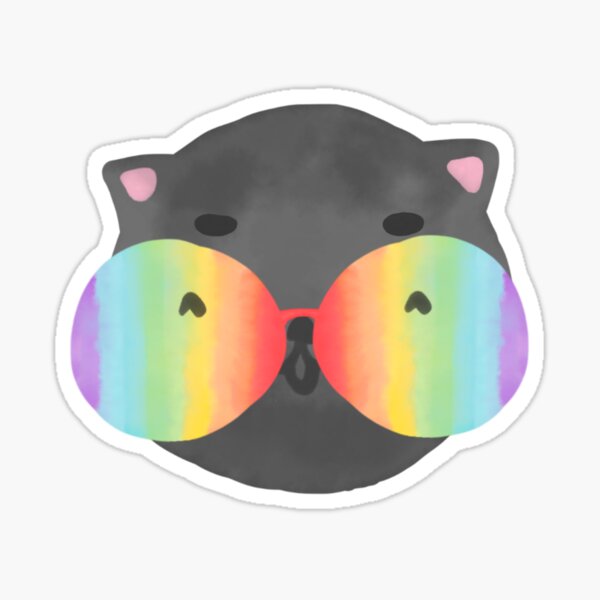 "Cat with Glasses" Sticker by Neptuneistaken | Redbubble