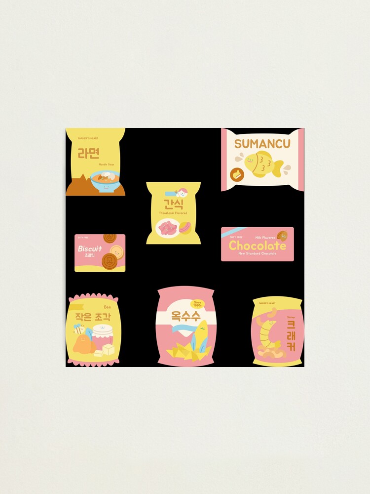 "korean snacks sticker pack" Photographic Print for Sale by stickers ...