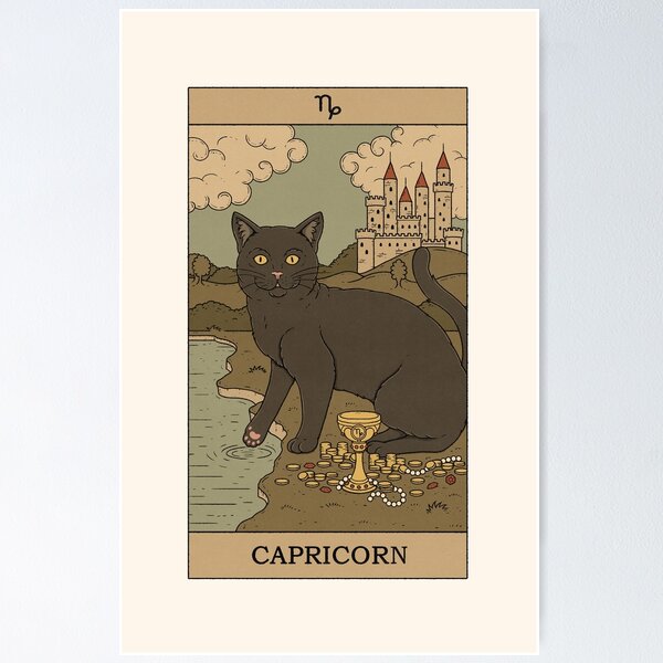 "Capricorn Cat" Poster for Sale by Thiago Corrêa | Redbubble