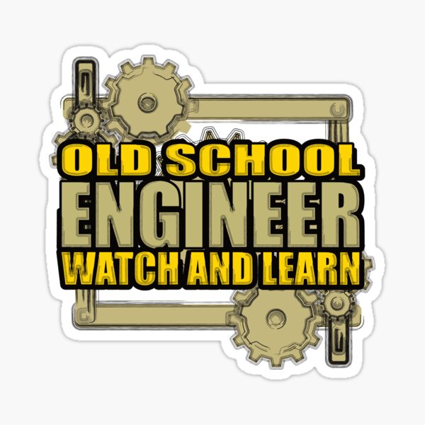 "Old School Engineer" Sticker for Sale by Cubeolution | Redbubble