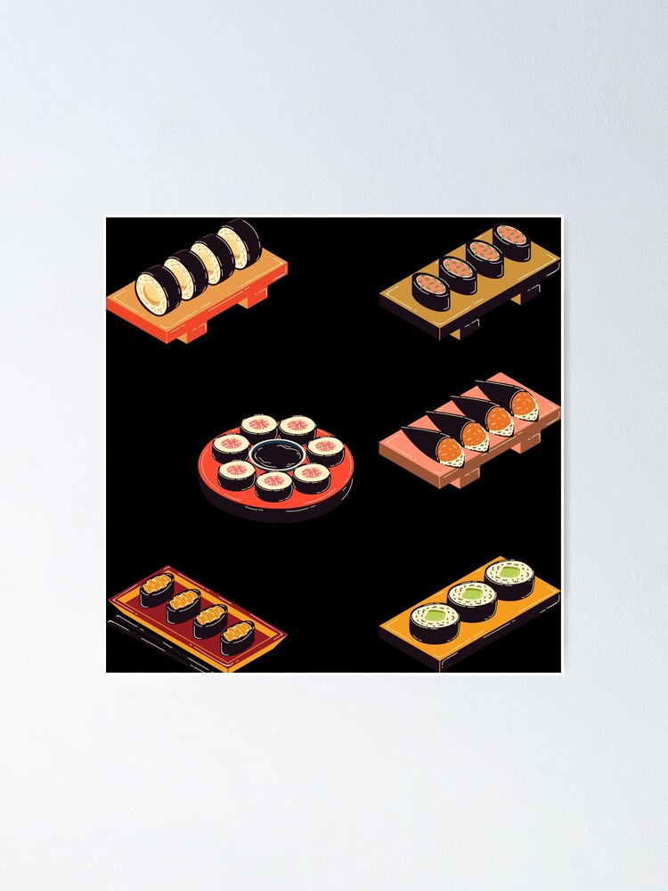 "sushi sticker pack" Poster for Sale by stickers-packs | Redbubble