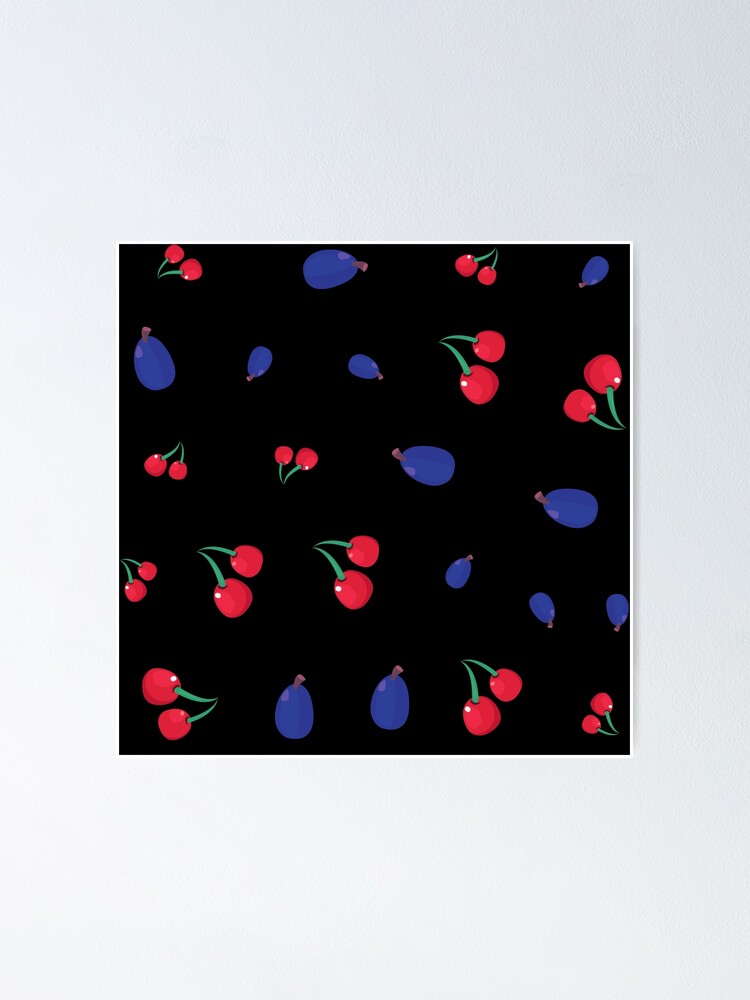 "cherry and blue berry sticker pack" Poster for Sale by stickers-packs ...