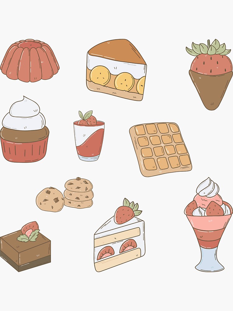 "anime sweets sticker pack" Sticker for Sale by stickers-packs | Redbubble