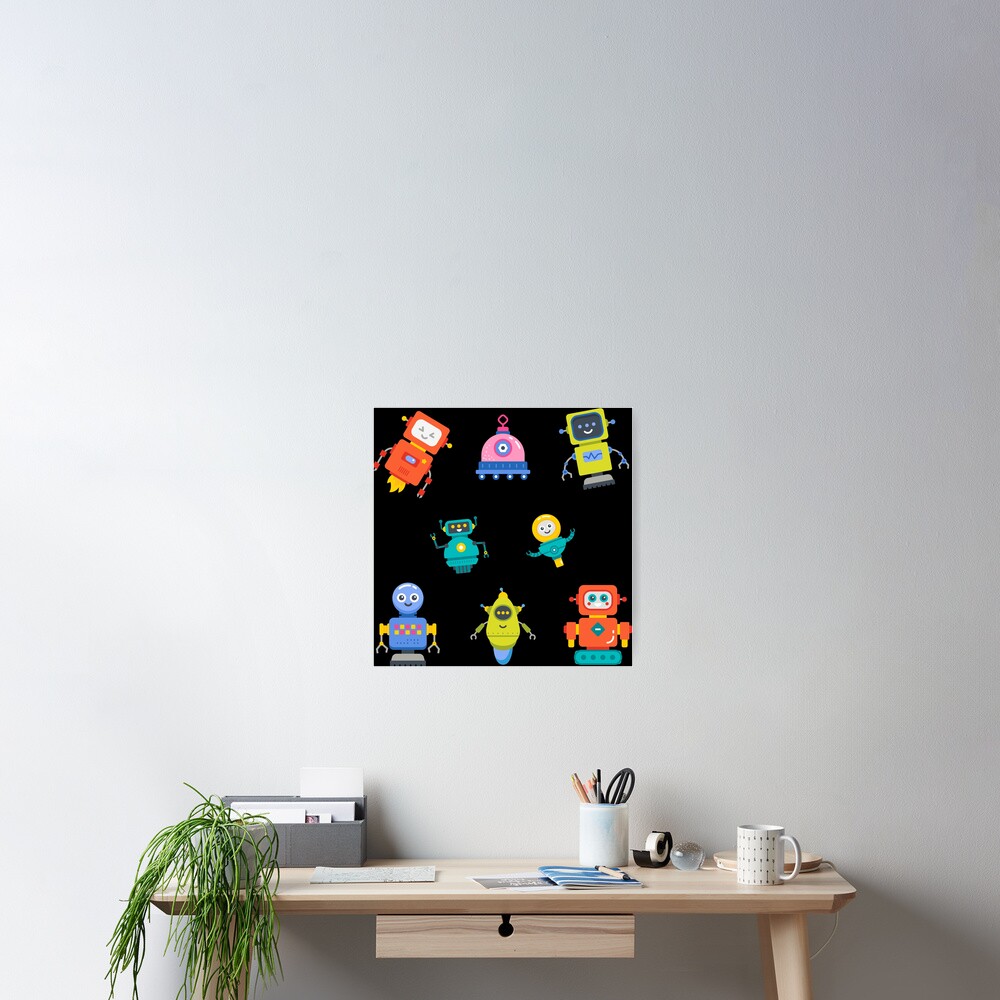 "robots sticker pack" Poster for Sale by stickers-packs | Redbubble
