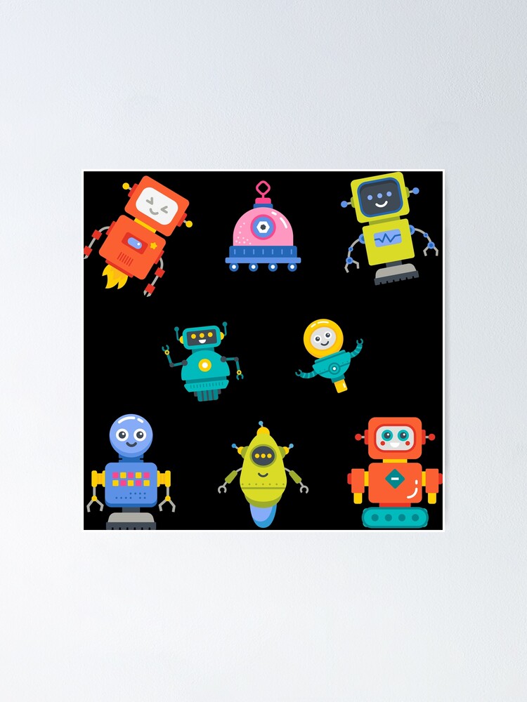 "robots sticker pack" Poster for Sale by stickers-packs | Redbubble