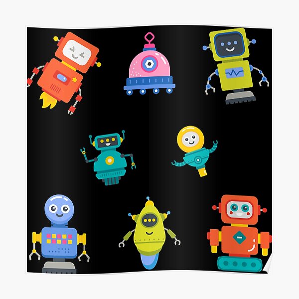 "robots sticker pack" Poster for Sale by stickers-packs | Redbubble
